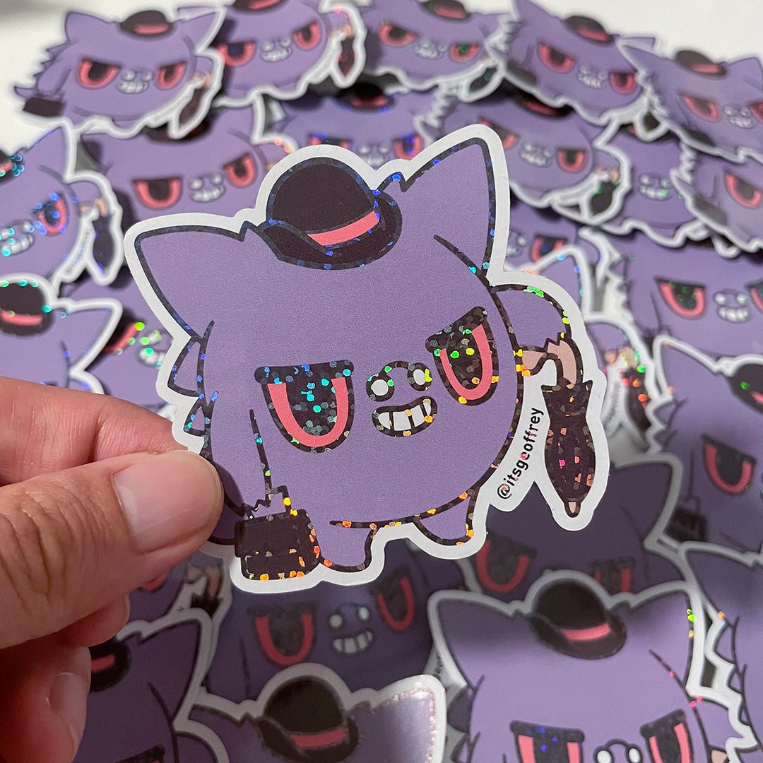 Gengarious Holographic Glitter Sticker - Etsy