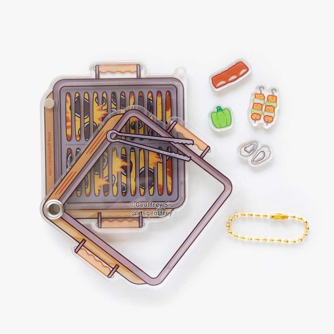 BBQ Grill Fillable Shaker Keychain (3.375") - Etsy