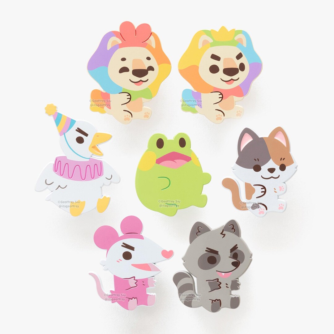 Plushie Friends Dyed Enamel Pins - Etsy