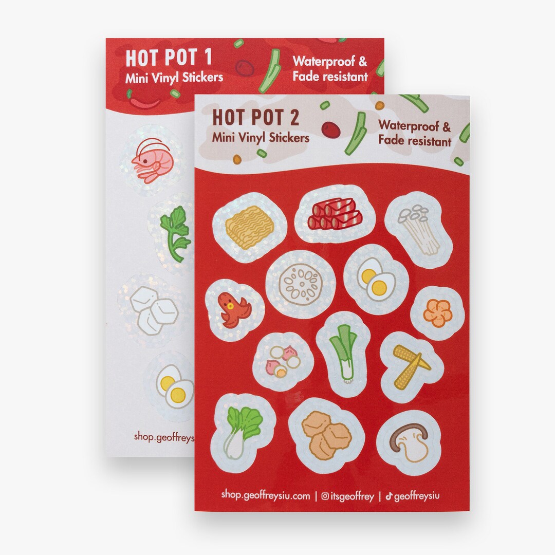 Hot Pot Mini Vinyl Sticker Sheets - Etsy