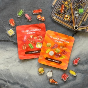 BBQ Grill Fillable Keychain Charms Blind Booster Packs - Etsy