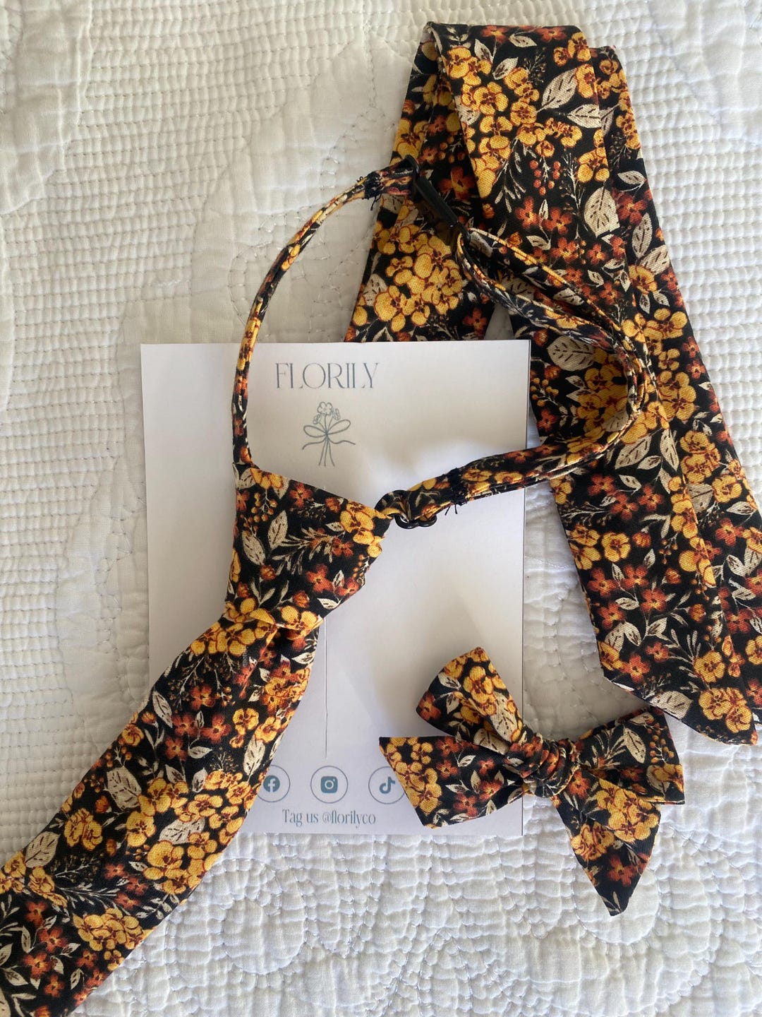 Autumn Floral Neck Ties, Moody Tie, Floral Tie, Baby and Toddler Ties ...