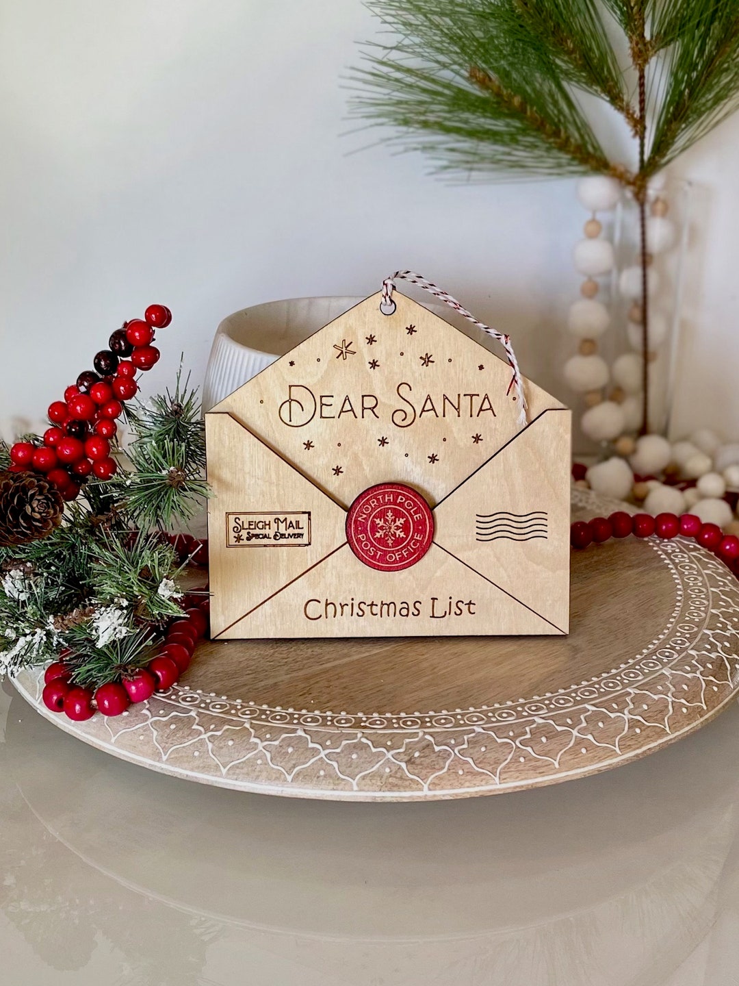 Letter to Santa Christmas Ornament, Personalized Ornament, Cute Letter ...