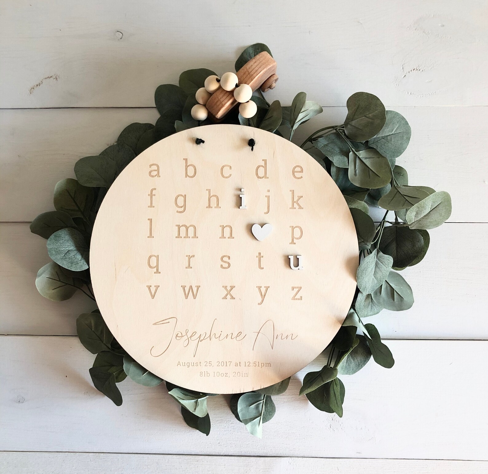ABC I Love You Nursery Sign Baby Announcement Sign Round - Etsy