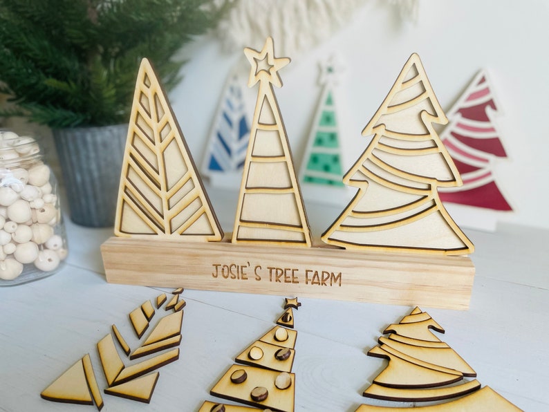 Tree Farm Buildable Craft DIY Kit Christmas Craft Holiday | Etsy