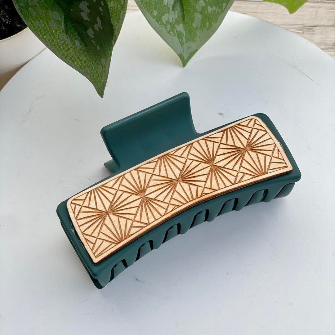 Art Deco Patterned Hair Claw Clip - Etsy
