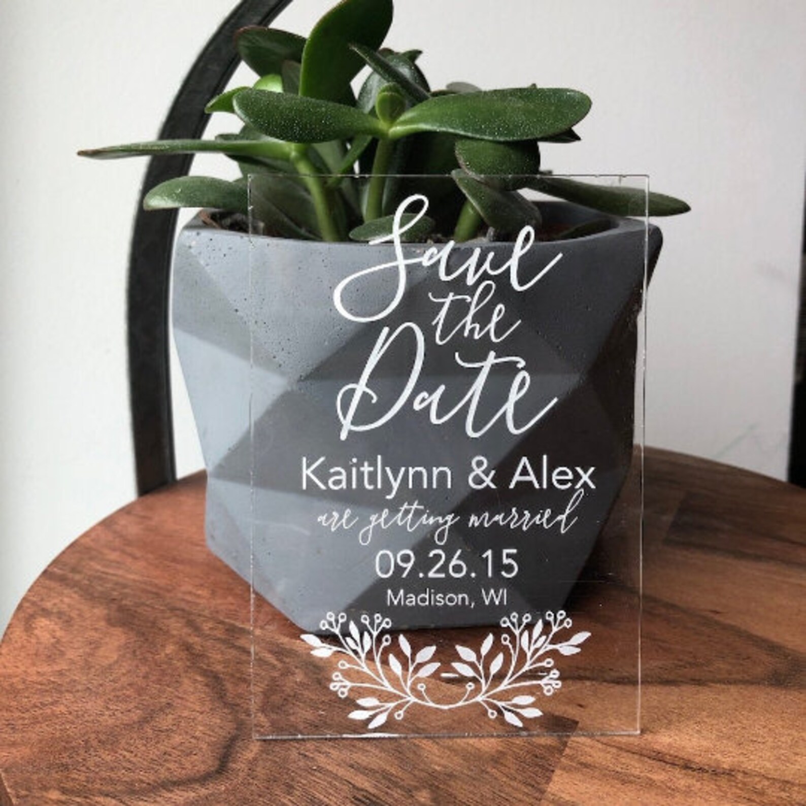 Acrylic Wedding & Event Menu Save the Date Invitation | Etsy