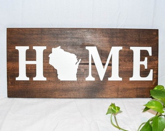 Wisconsin Home Sign - Etsy