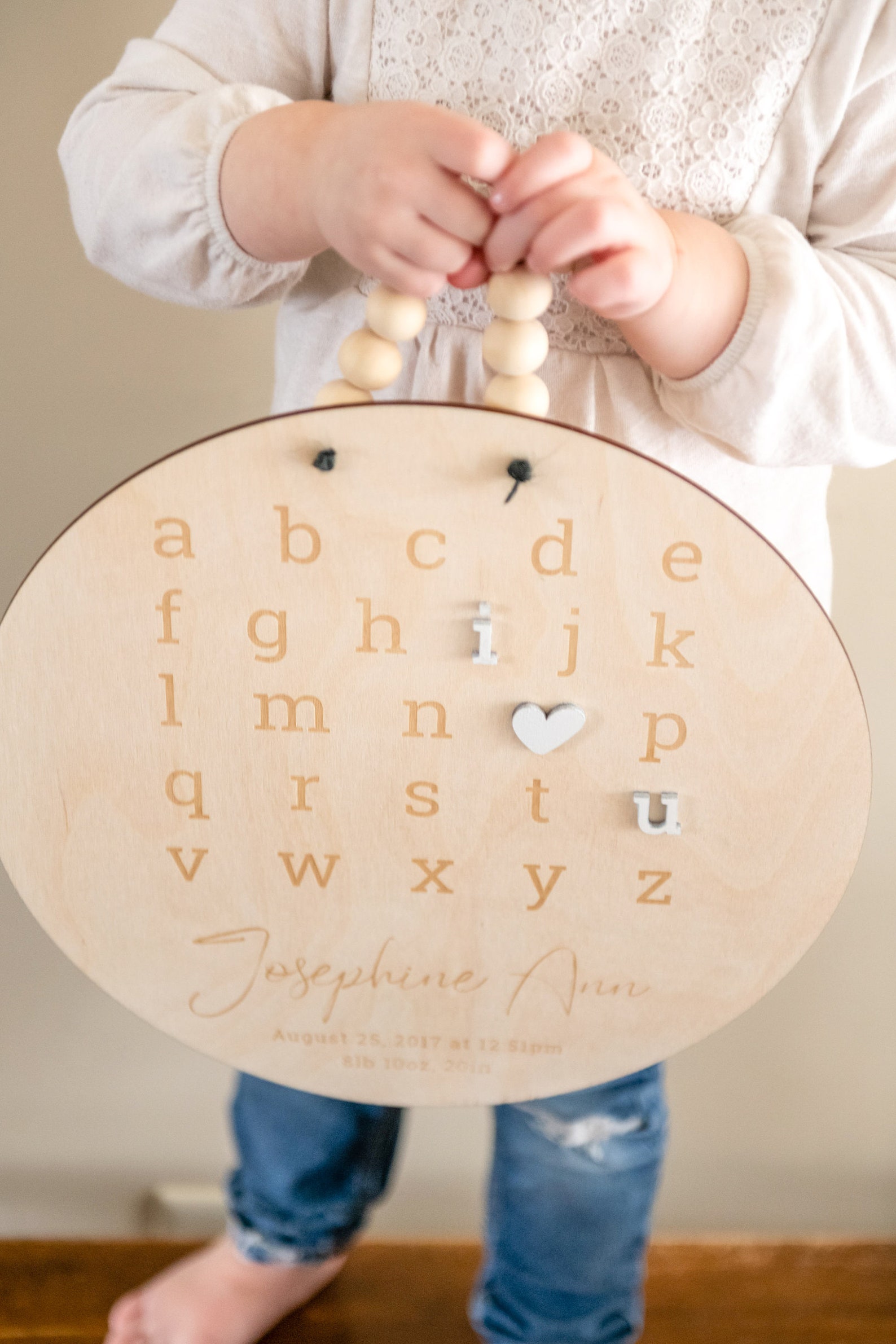 ABC I Love You Nursery Sign Baby Announcement Sign Round - Etsy