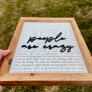 Song Lyrics Frame, Wood 3D Sign, Custom Song Wall Art, Laser Engraved ...
