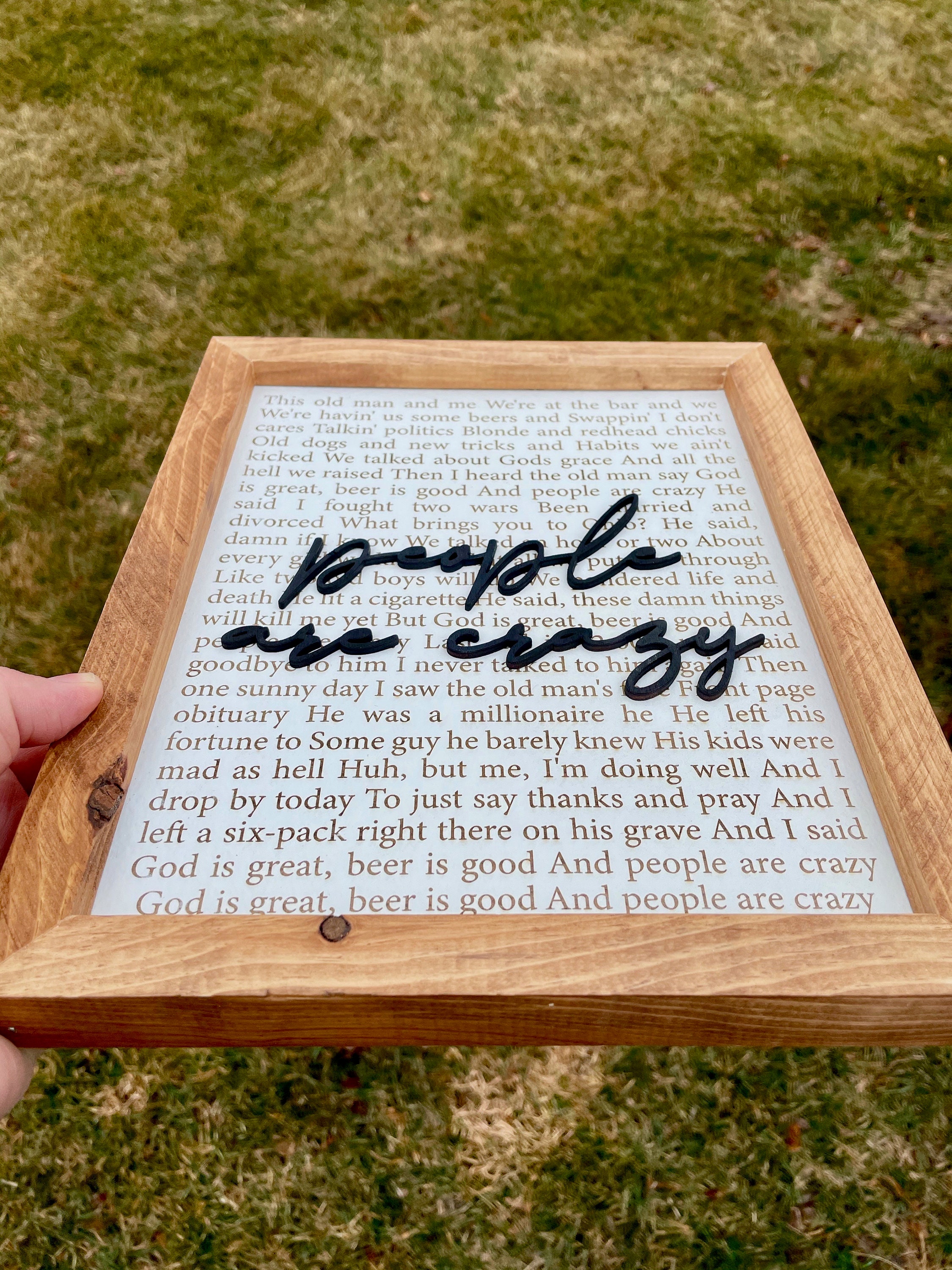 Song Lyrics Frame Wood 3D Sign Custom Song Wall Art Laser | Etsy