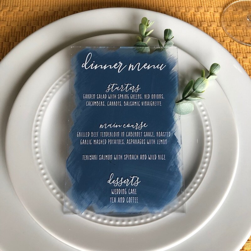 Clear Menu Cards - Etsy