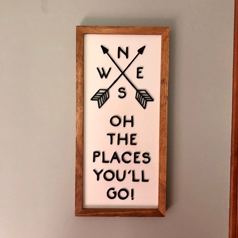 Oh the Places You'll Go Wood Sign Nursery Wall Artbaby - Etsy