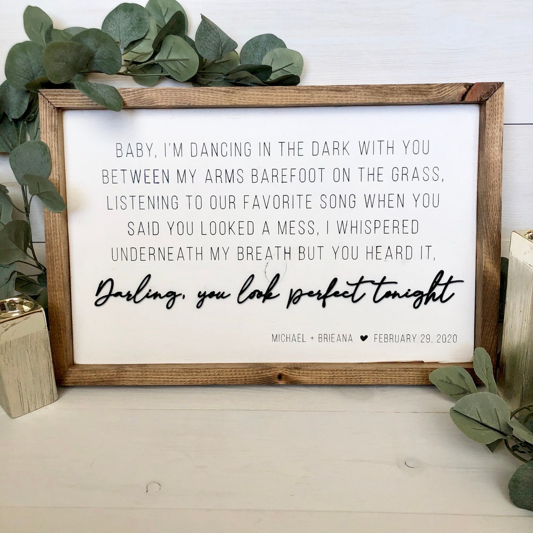 Wedding Song Wood Sign, First Dance Lyrics, Personalized Wedding Gift ...