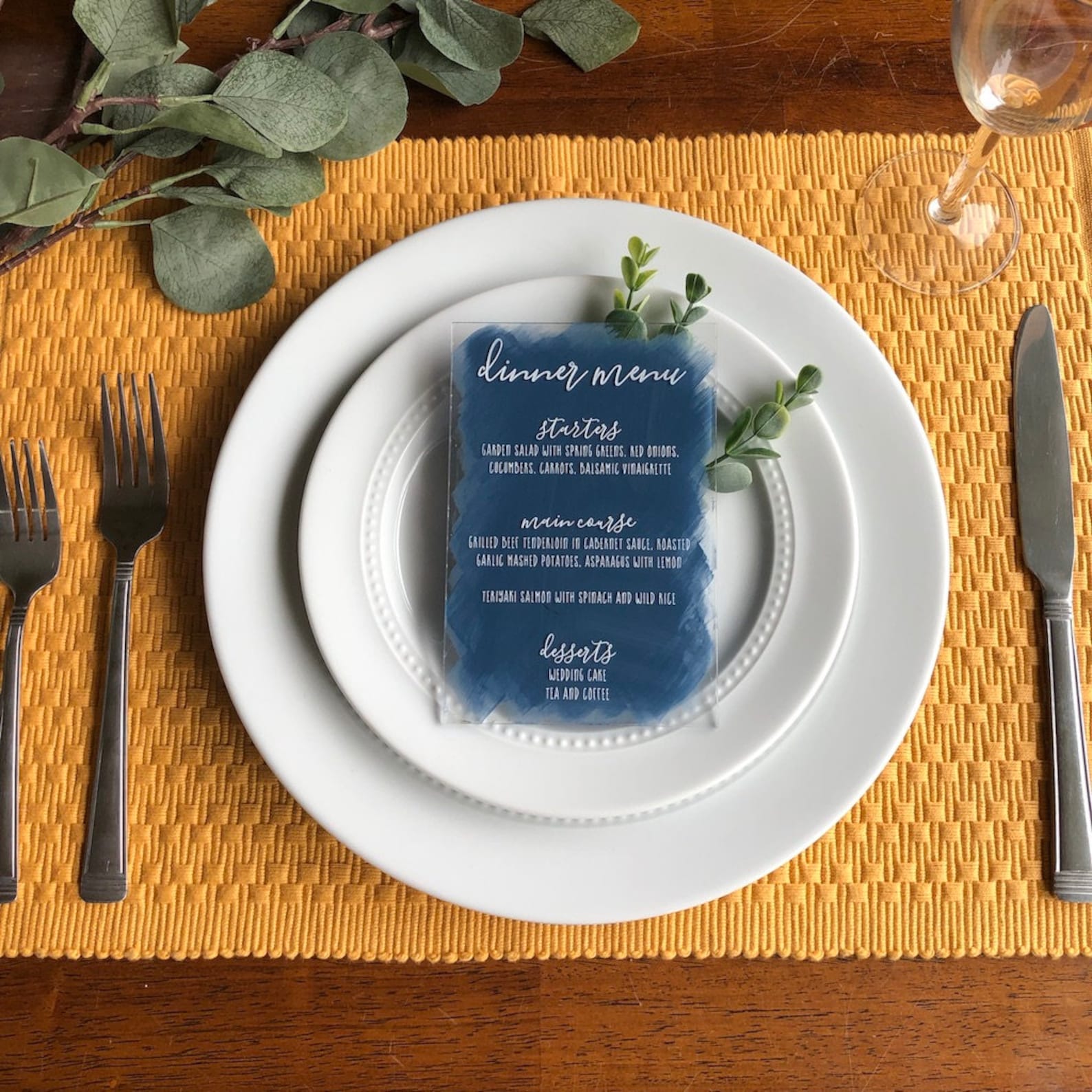 Acrylic Wedding & Event Menu Save the Date Invitation | Etsy