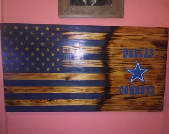 Dallas Cowboys Flag Rustic Wood Flag Football Home Decor Man Cave - Etsy