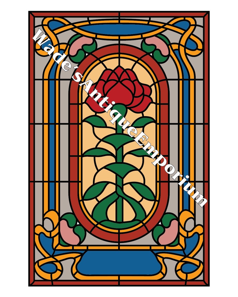 Stranger Things 4 Stained Glass Rose - White Background *digital File ...