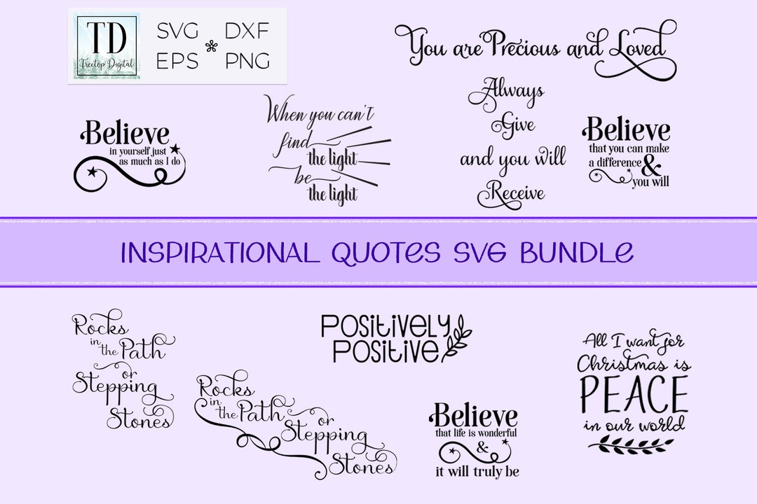 Inspirational Quote Bundle SVG Cutting Files for Cricut, Silhouette ...