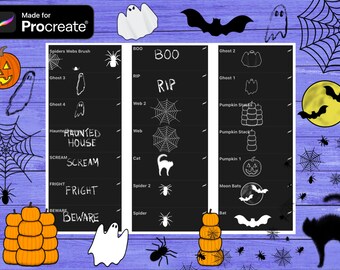 HALLOWEEN PROCREATE STAMP Set 31 Stamps Halloween Stamps Instant ...