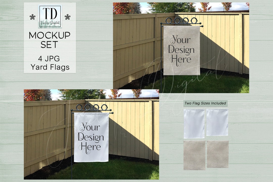 Yard Flag Mockup for Autumn, Fall Garden Mockup for SVG or Sublimation ...