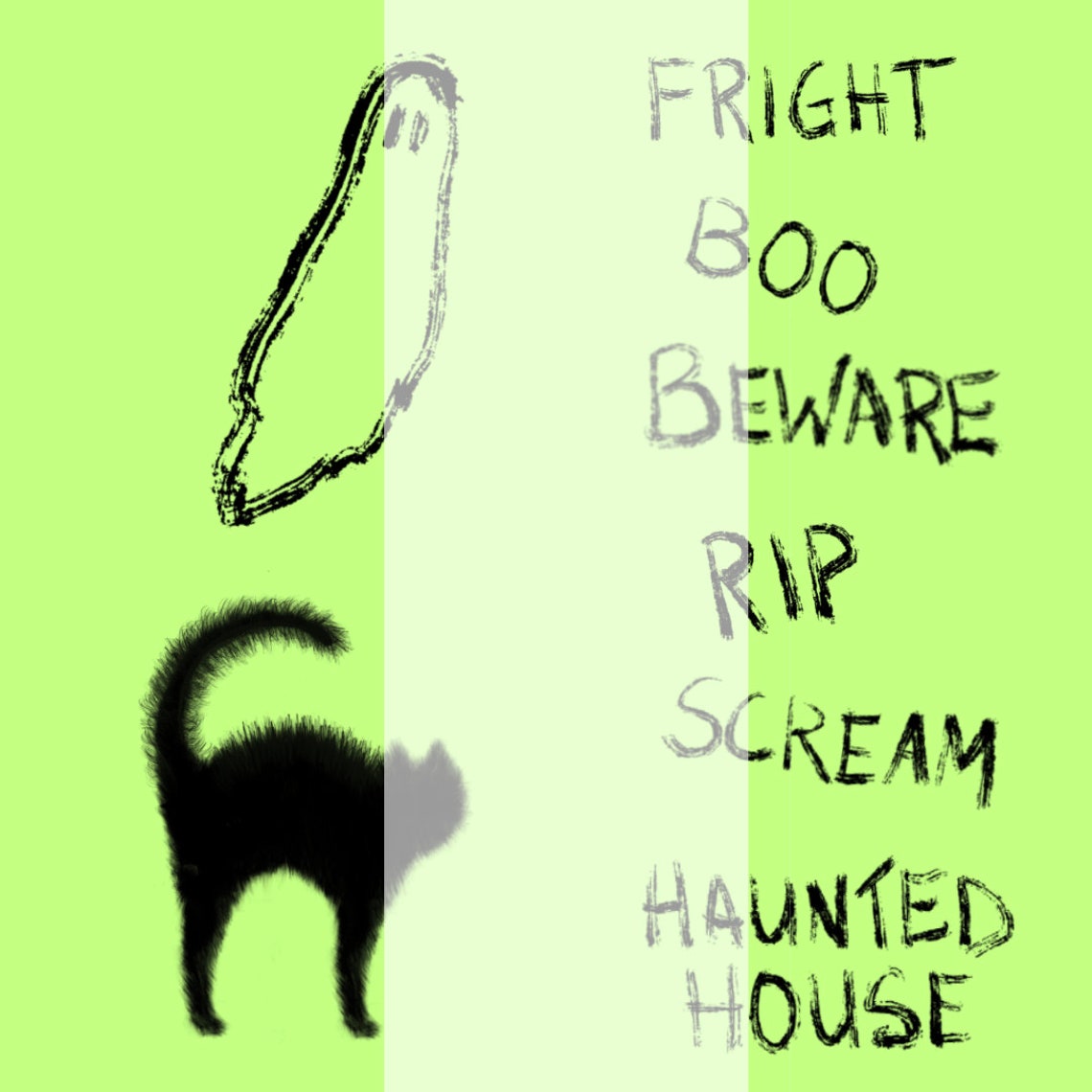 Halloween Clipart Set. Bats Black Cat Spiders Webs - Etsy