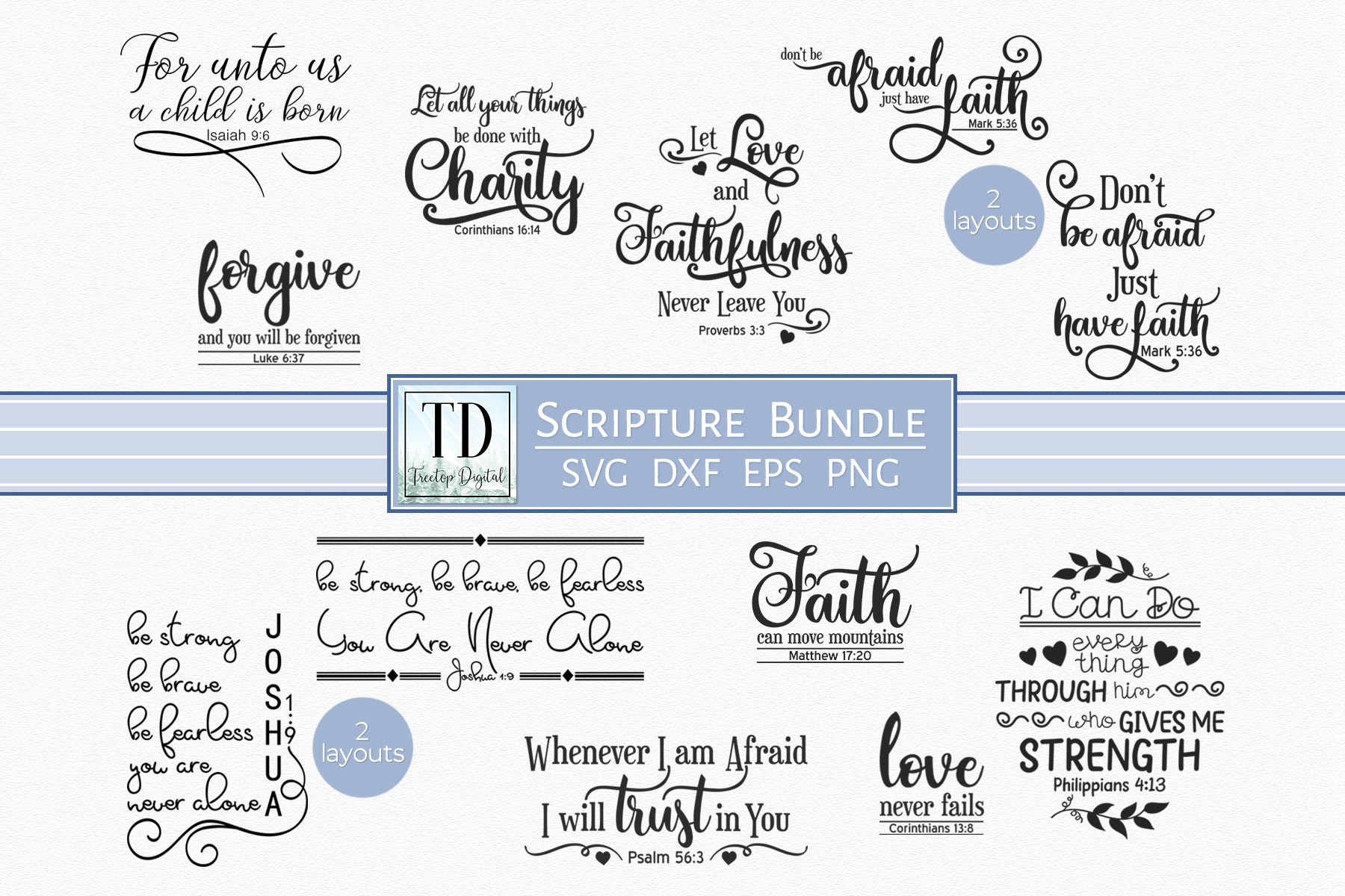 SVG Scripture Bundle for Cricut and Silhouette, Bible Verse Bundle ...