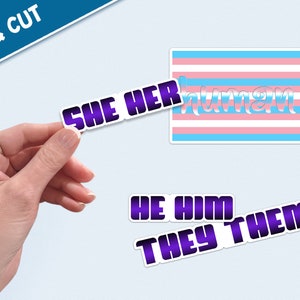 LGBTQ Pronoun Printable Stickers Gender Print and Cut PNG - Etsy Canada