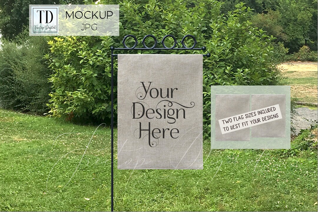 Spring Burlap Flag Mockup for SVG or Sublimation Designs, Burlap Garden ...