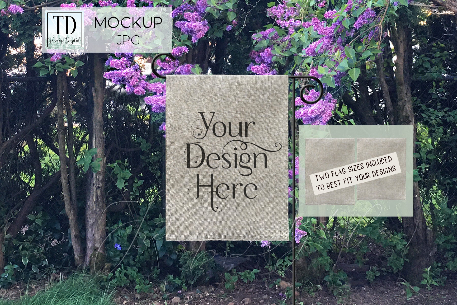 Burlap Flag Mockup for SVG or Sublimation Designs, Burlap Garden Flag ...