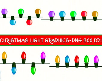 Christmas Lights Clipart String Lights Clipart Christmas - Etsy