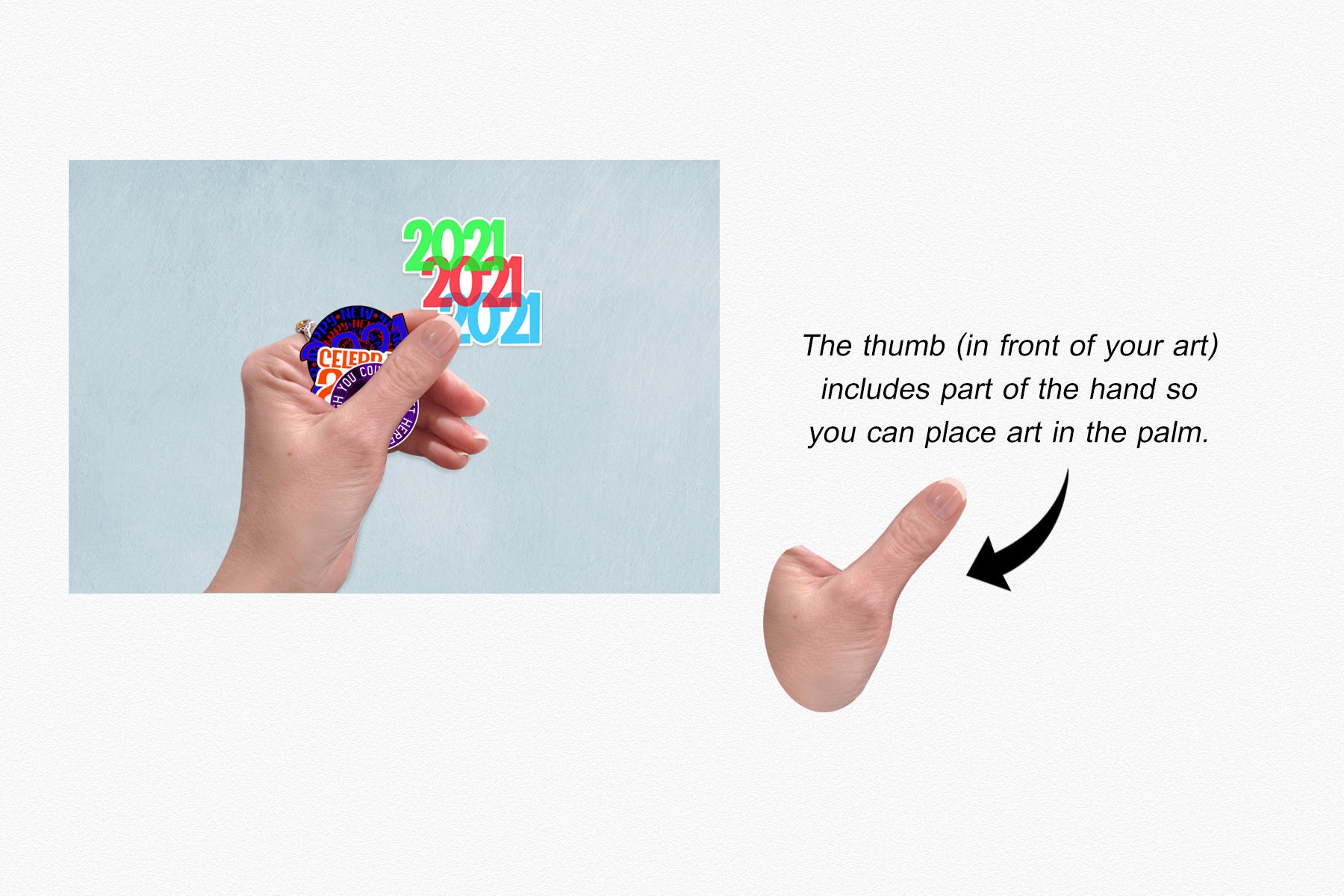 Hand Mockup for Stickers, Buttons, Labels, Tags, Hand Mock-up for Your ...
