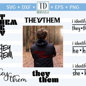 Gender Pronoun Awareness Svg's, They Them, I Identify As, She Her, He ...
