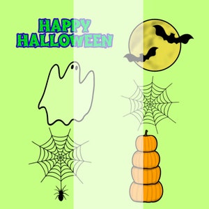 Halloween Clipart Set. Bats, Black Cat, Spiders, Webs, Pumpkins and ...