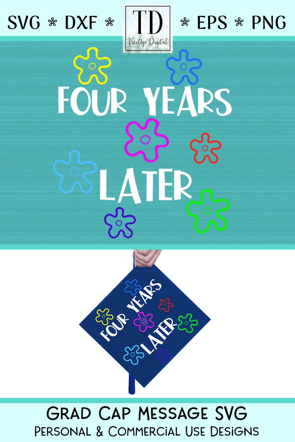 Graduation Cap Design / Four Years Later / Graduating Class Souvenir ...