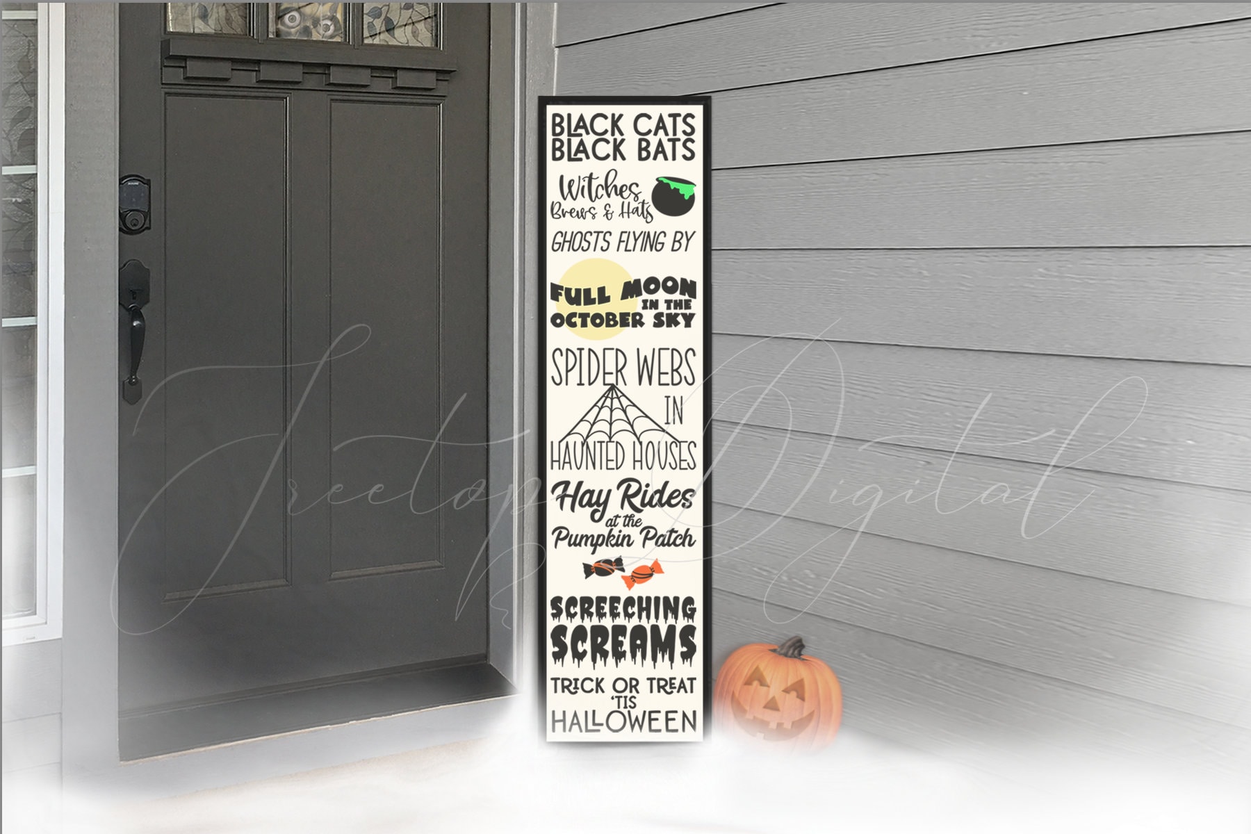 Halloween Vertical Sign Mockup Set Tall Porch Sign Mock-up - Etsy