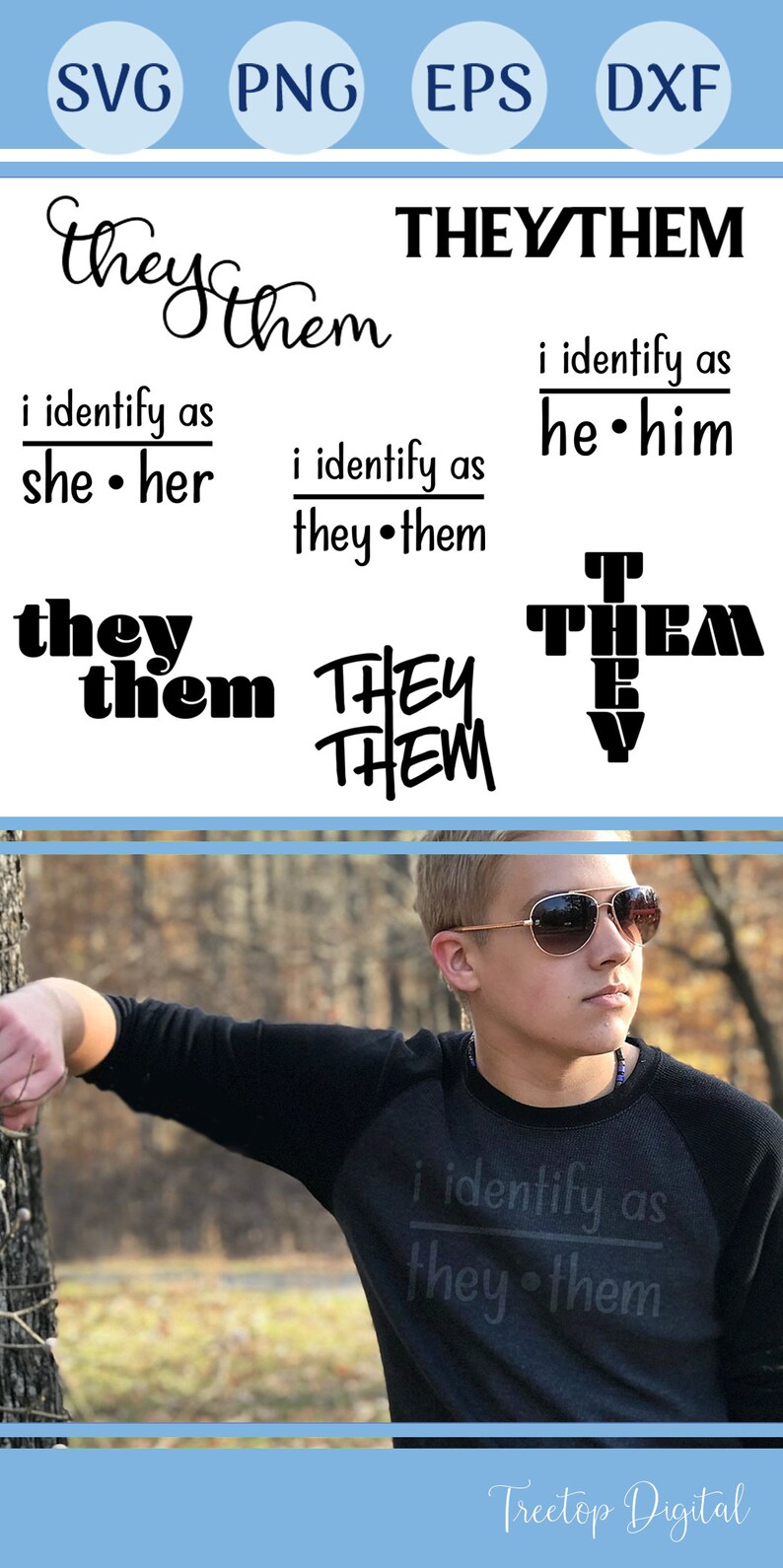 Gender Pronoun Awareness Svg's They Them I Identify As - Etsy