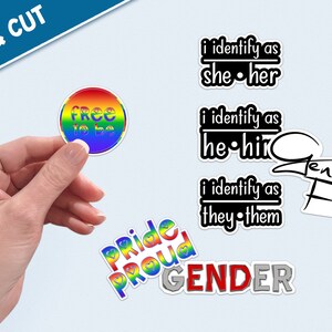 LGBTQ Pronoun Printable Stickers Gender Print and Cut PNG - Etsy Canada