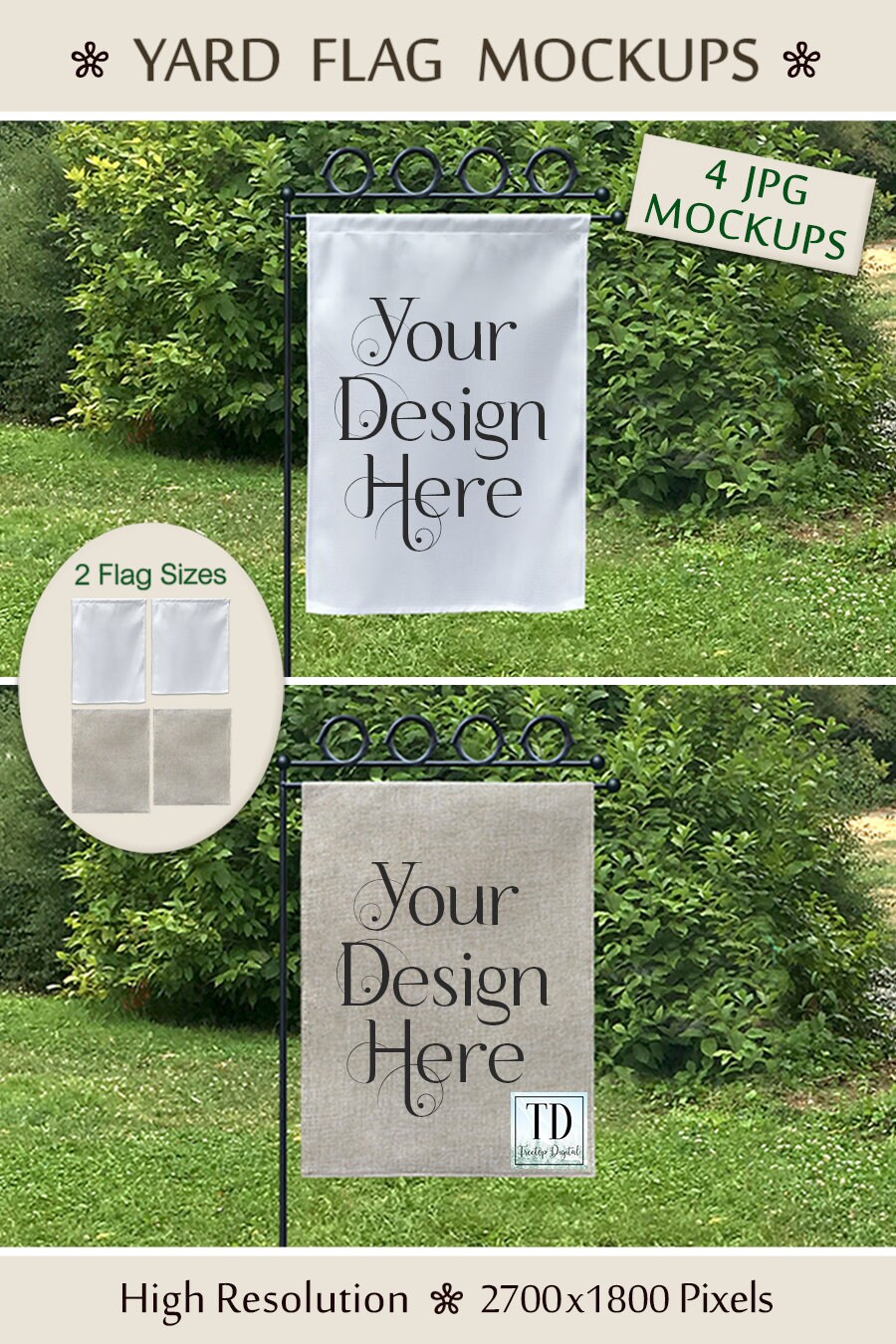 Yard Flag Mockup for Spring Garden Mockup for SVG or - Etsy