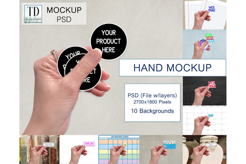 Hand Mockup for Stickers, Buttons, Labels, Tags, Hand Mock-up for Your ...