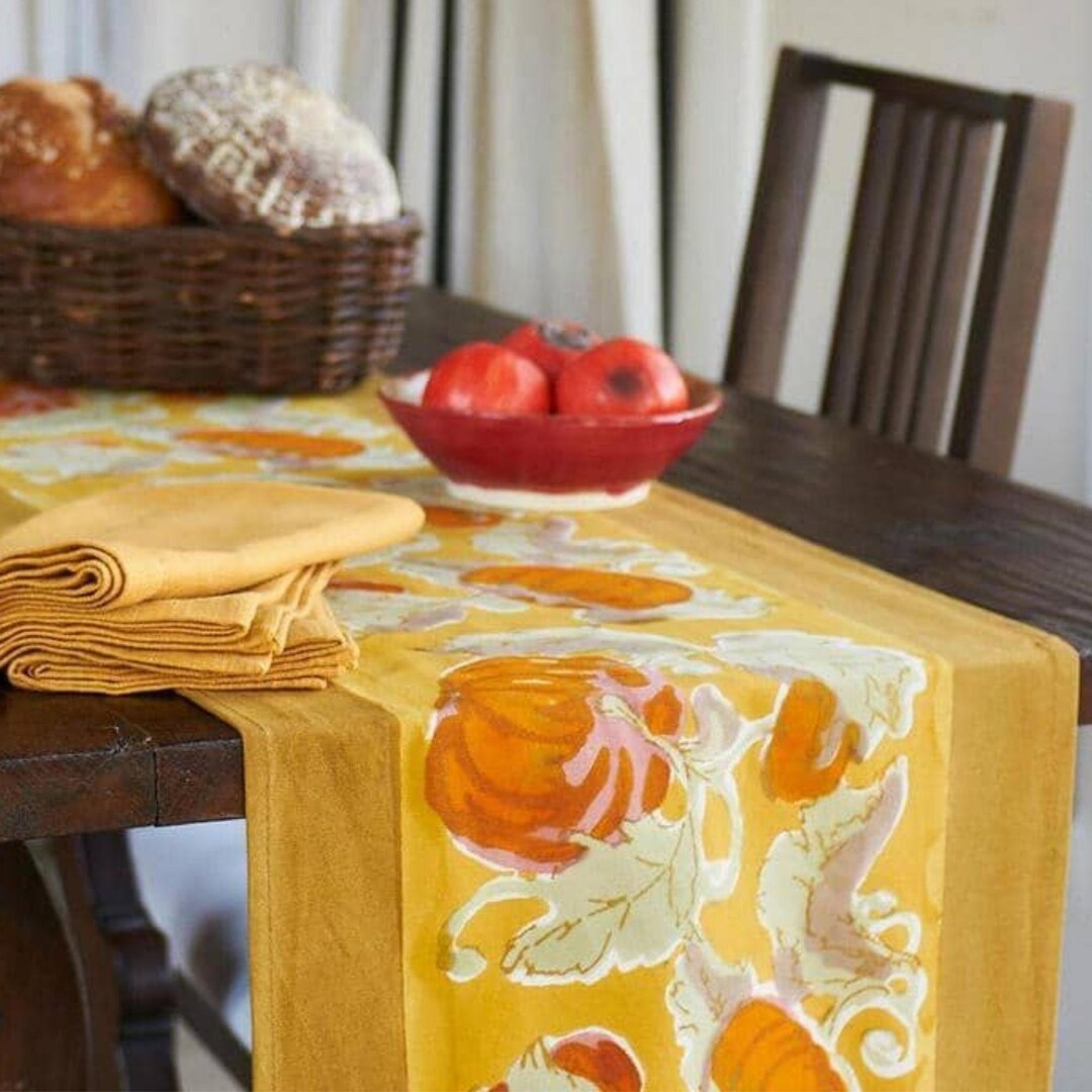 French Hand Painted Table Runners- Colorful Table Runners- Boutique ...