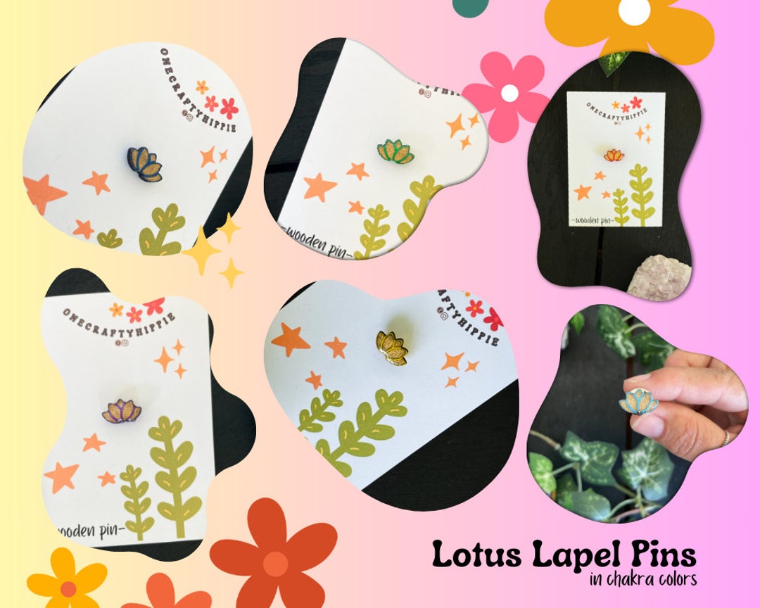 Wooden Lotus Pin Chakra Solar Plexus Wood Pin Lapel Pin - Etsy
