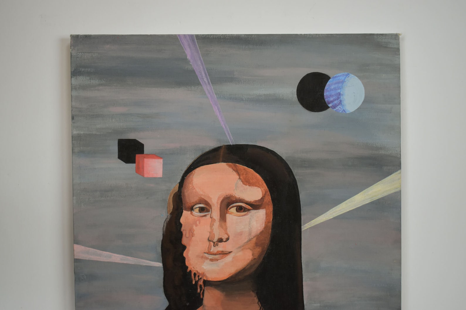 Modern Oil Painting, Surrealist Mona Lisa Portrait Circa 1990, by ...