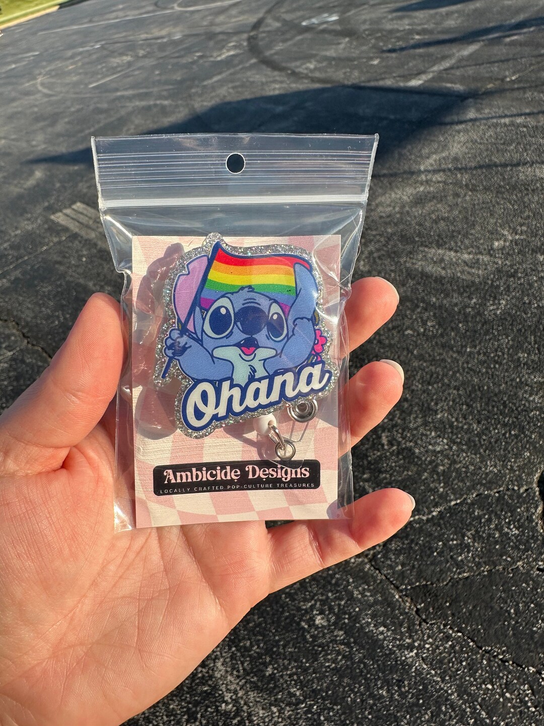 Ohana Blue Alien Pride Badge Reel | Nerdy and Geeky Badge Reels for ...