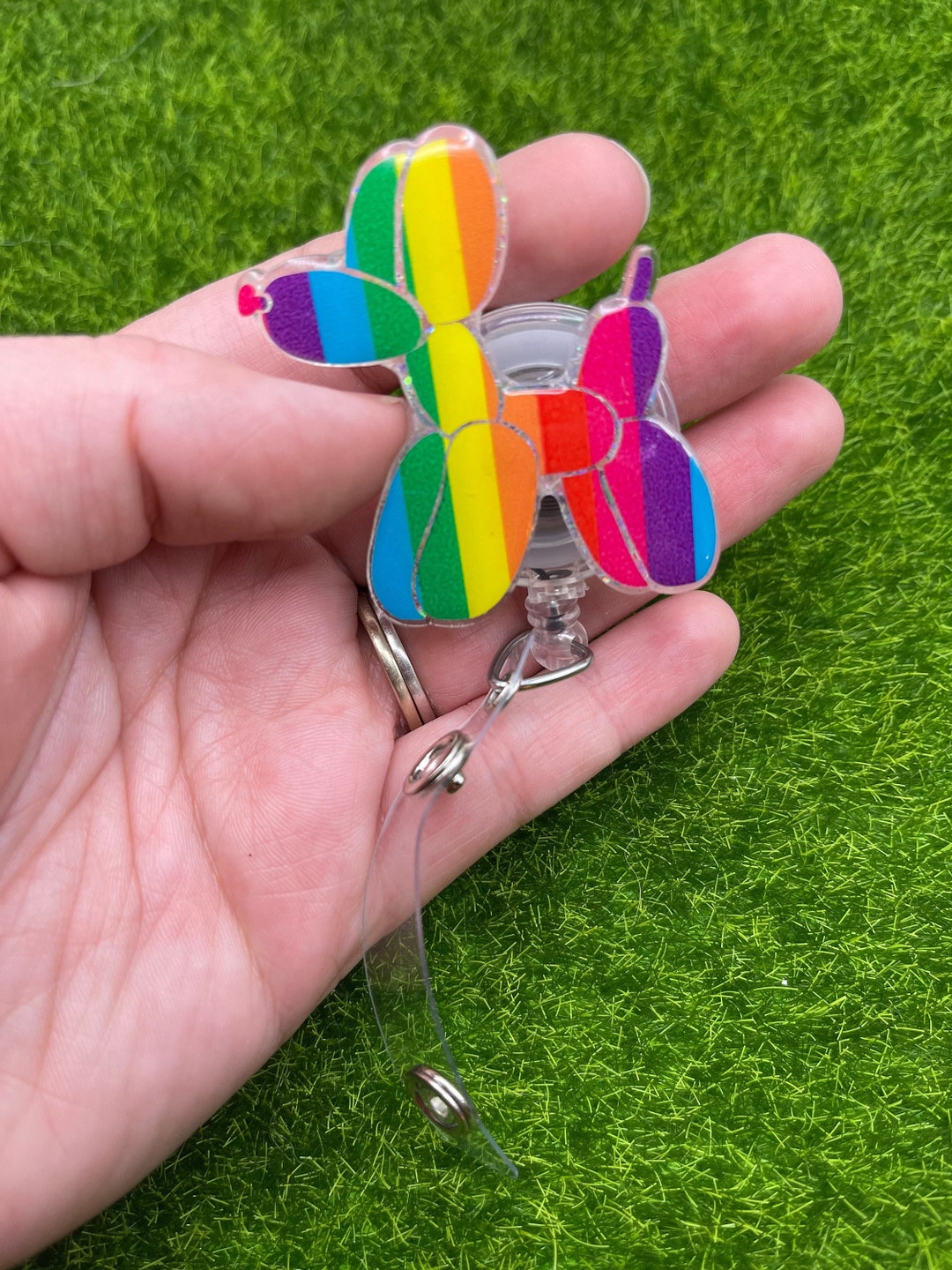 Rainbow Balloon Dog Badge Reel | Nerdy and Geeky Badge Reels for Nurses ...