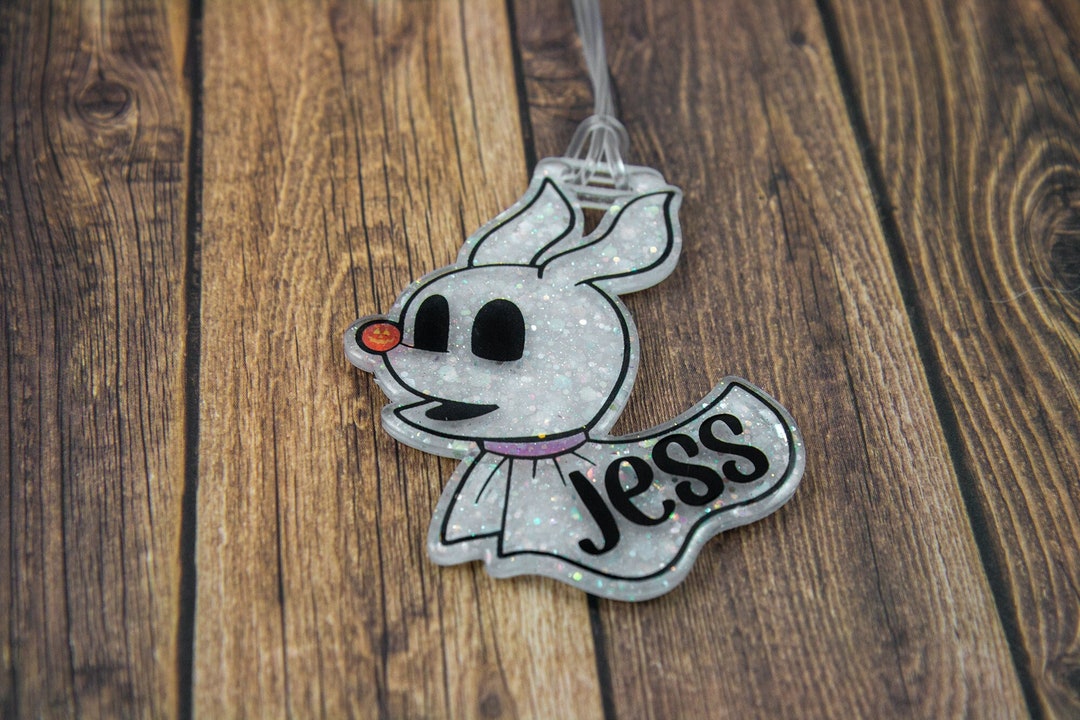 Glitter Ghost Dog Luggage Tag - Etsy