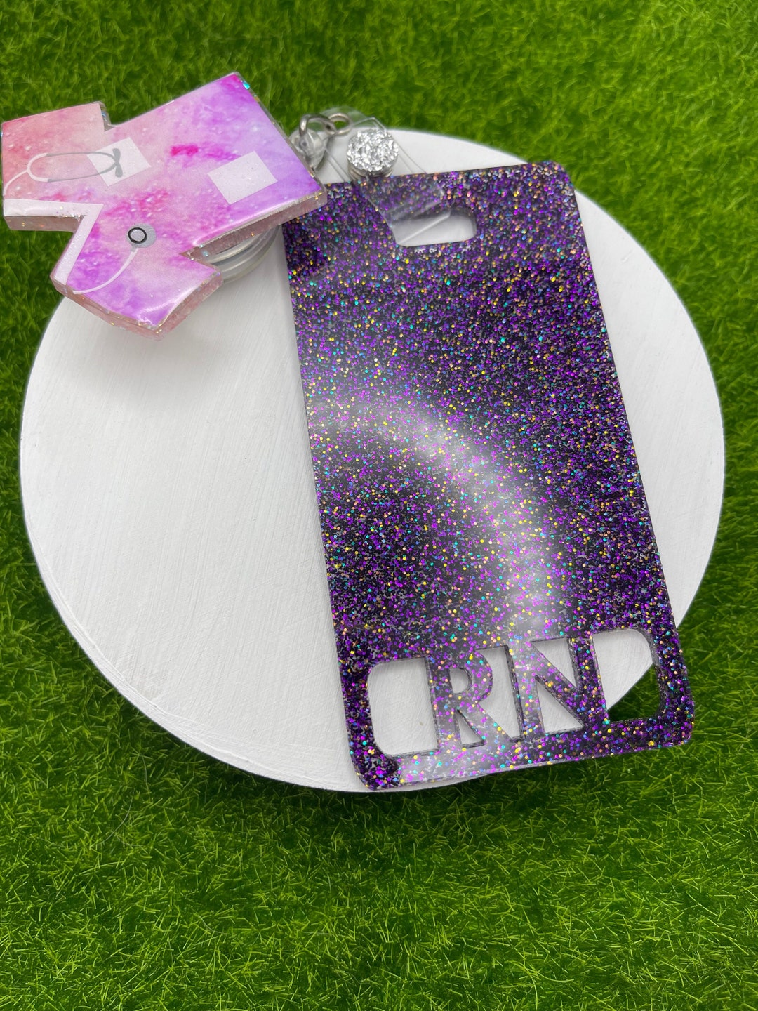 Vertical Glitter Badge Backer - Some Custom Titles Available! - Etsy