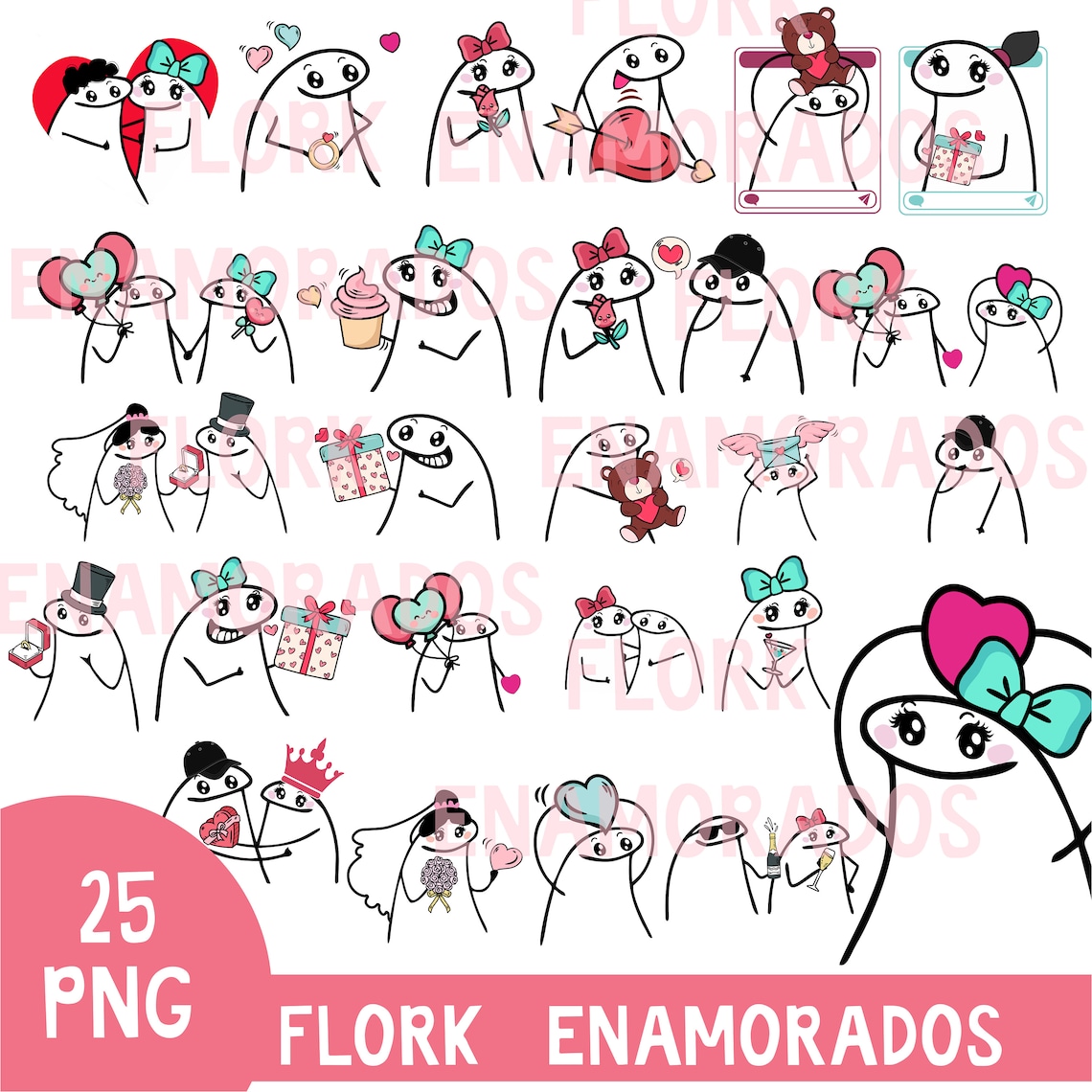 25 FLORKS Enamorados Novios San Valentin PNG 300dpi Memes - Etsy Australia