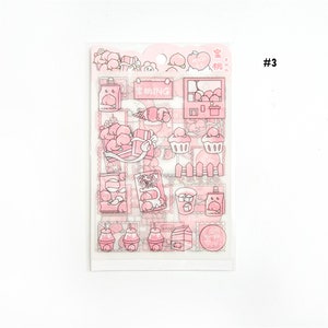 Japanese Kawaii Sticker Pack, 4 Sheets, Stamp Stickers, Sakura, Unicorn ...