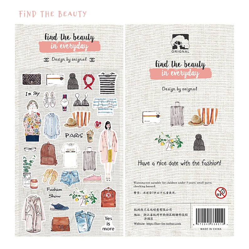 Lifestyle Stickers Daily Life Stickers Outfit Stickers OOTD - Etsy UK