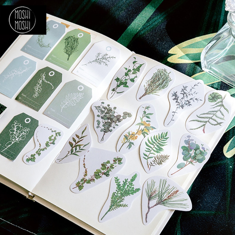 Botanical Sticker Pack Foliage Stickers Plant Stickers 40 | Etsy